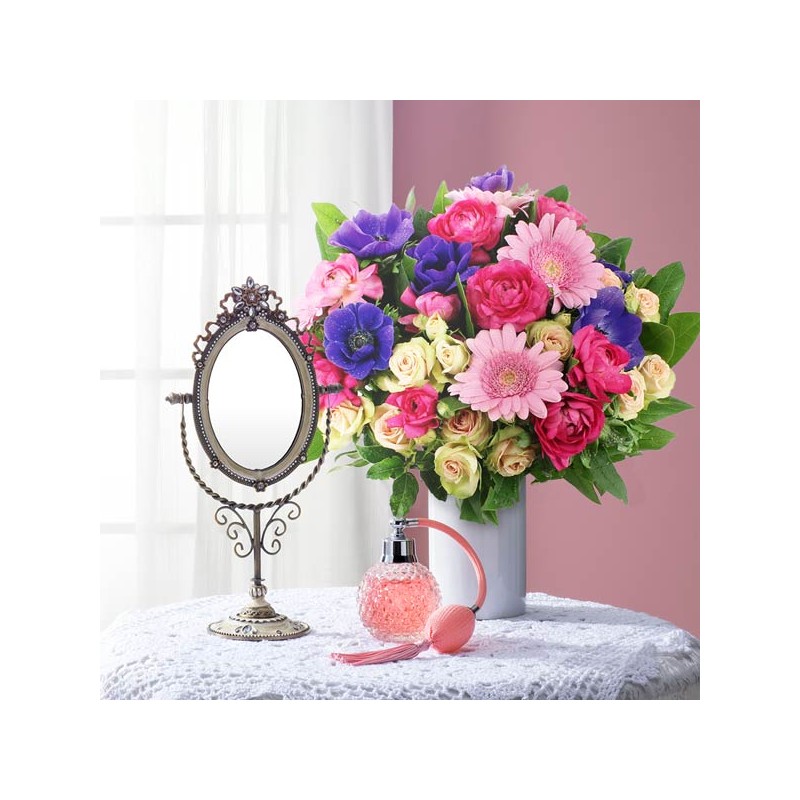 Bouquet "Feu d'artifice" • Rose, Blanc, Mauve