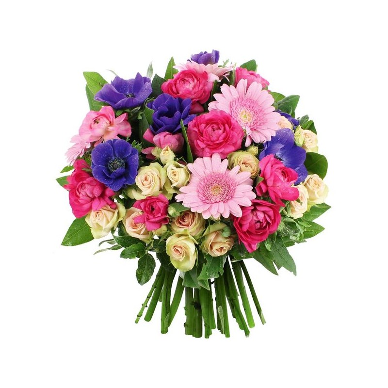 Bouquet "Feu d'artifice" • Rose, Blanc, Mauve