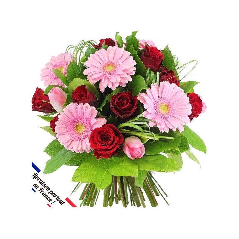 Bouquet "Emerveillée" • Rose et Rouge
